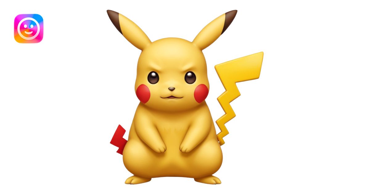 Un Pikachu rouge qui et triste avec des éclairs emoji | AI Emoji Generator