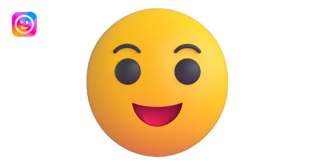 3D smiley emoji, round shape, disappointed face, with the text "gáz ...