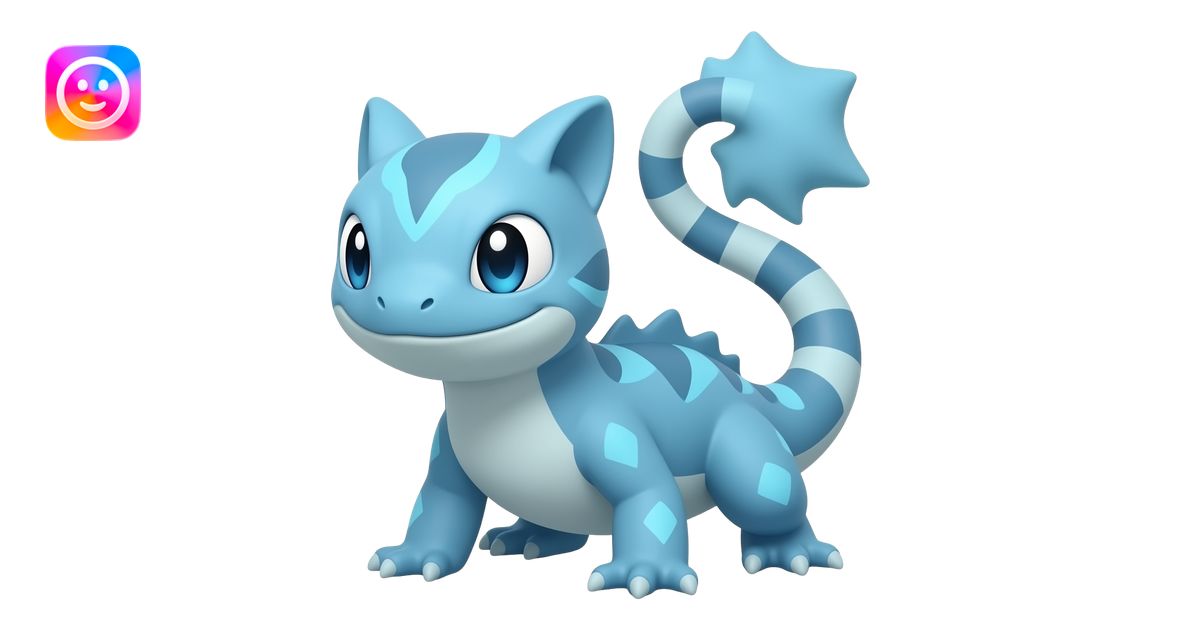 blue electric lizard fakemon emoji | AI Emoji Generator