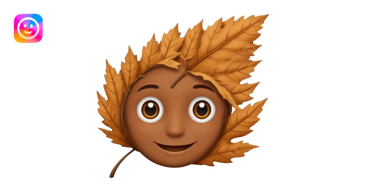 single comic dryleaf with only eyes and a smile emoji | AI Emoji Generator
