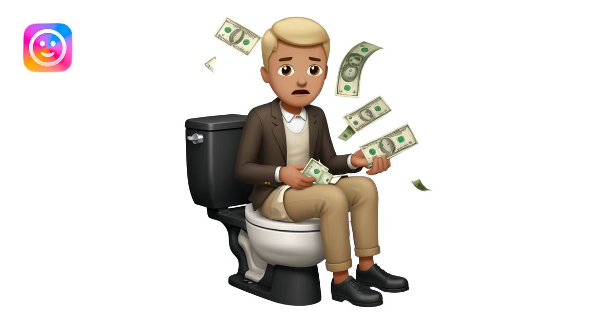 Money man taking a poop emoji | AI Emoji Generator