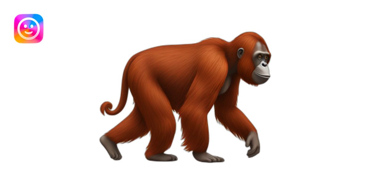 Orangutan Walking emoji | AI Emoji Generator