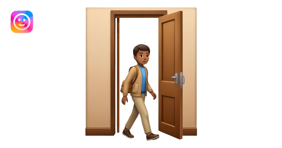 persona yéndose por la puerta emoji | AI Emoji Generator