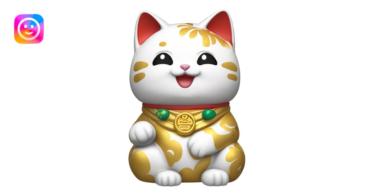 joyful maneki neko emoji | AI Emoji Generator