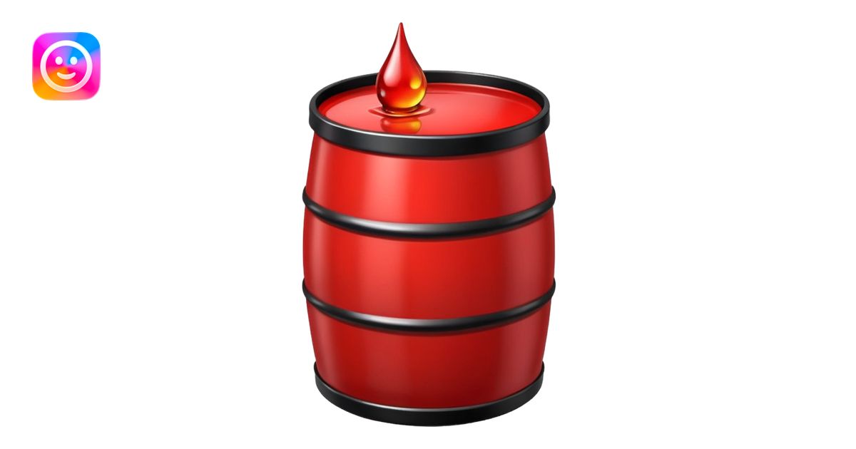 red barrel, it depicts a drop of oil emoji | AI Emoji Generator