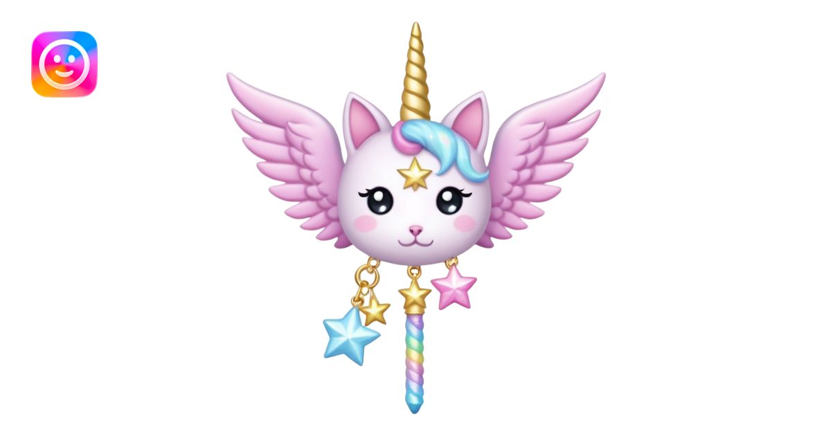 Kawaii decora cutecore starlight staff with wings and cute unicorn cat ...