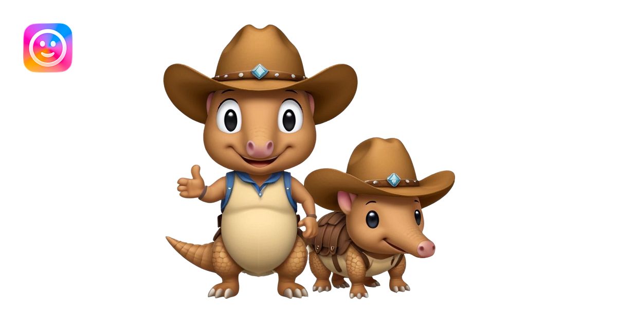 armadillos with cowboy hat team logo emoji | AI Emoji Generator