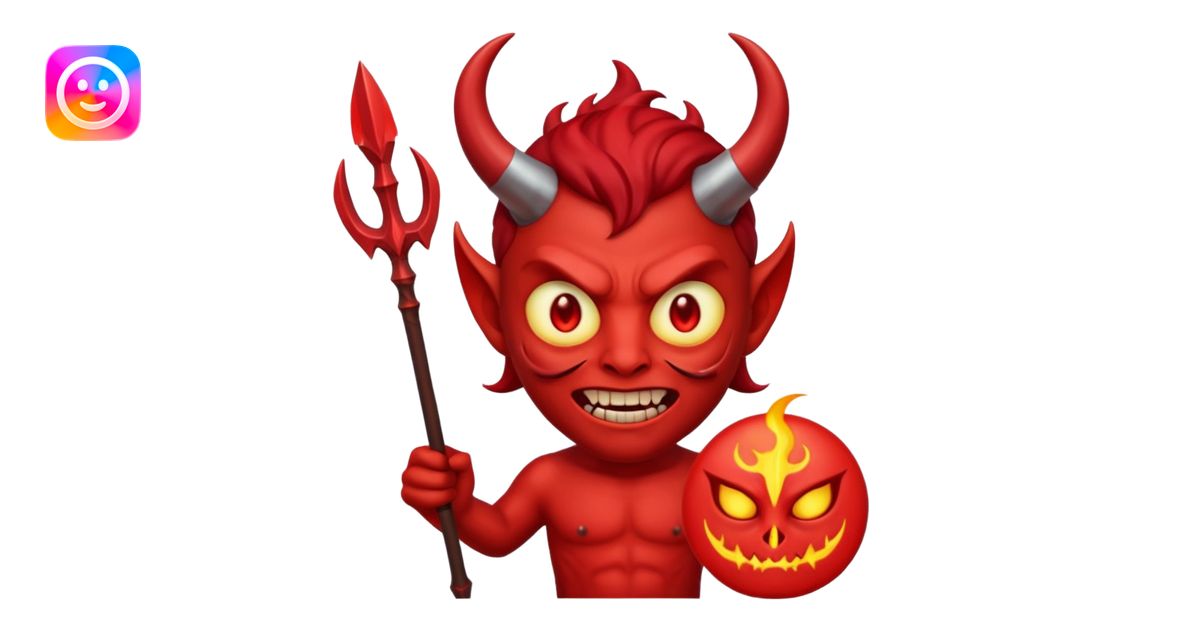 satan emoji holding a trident. make him red and scary emoji | AI Emoji ...