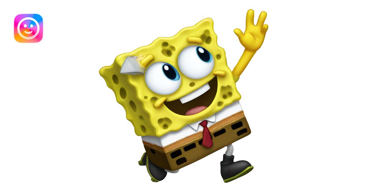 waving Spongebob emoji | AI Emoji Generator