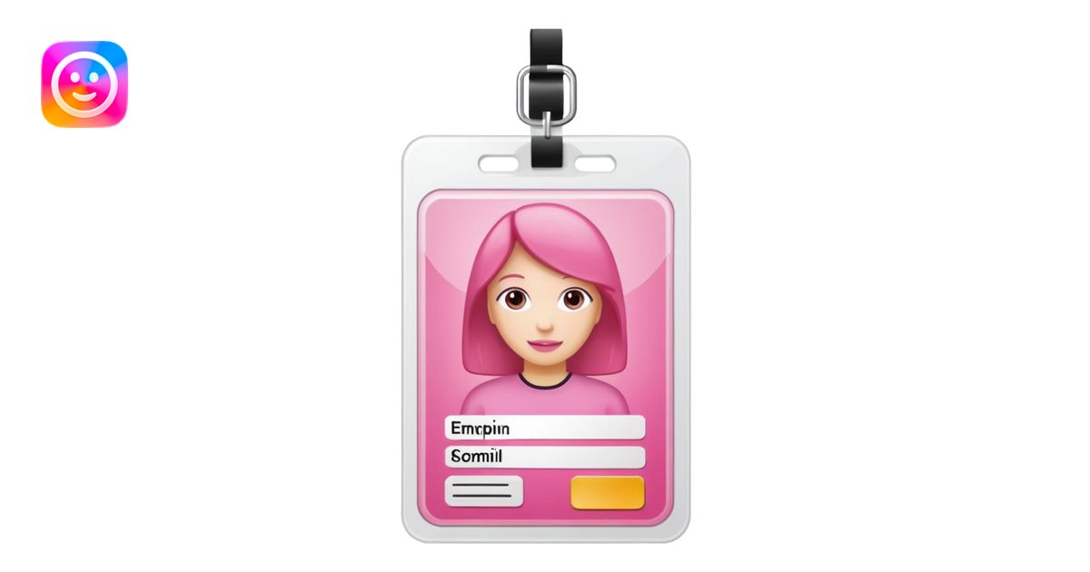 Pink Id card emoji | AI Emoji Generator