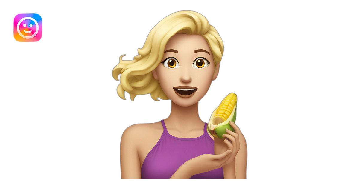gorgeous blonde eating a banaba emoji | AI Emoji Generator