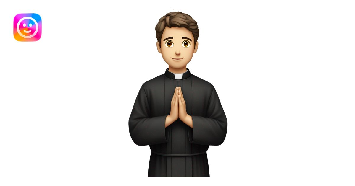 The Young italian Priest in prayer emoji | AI Emoji Generator