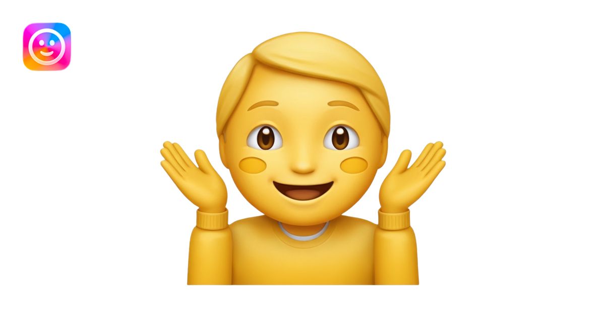 Face with person giving themselves a high five. use the standard yellow ...