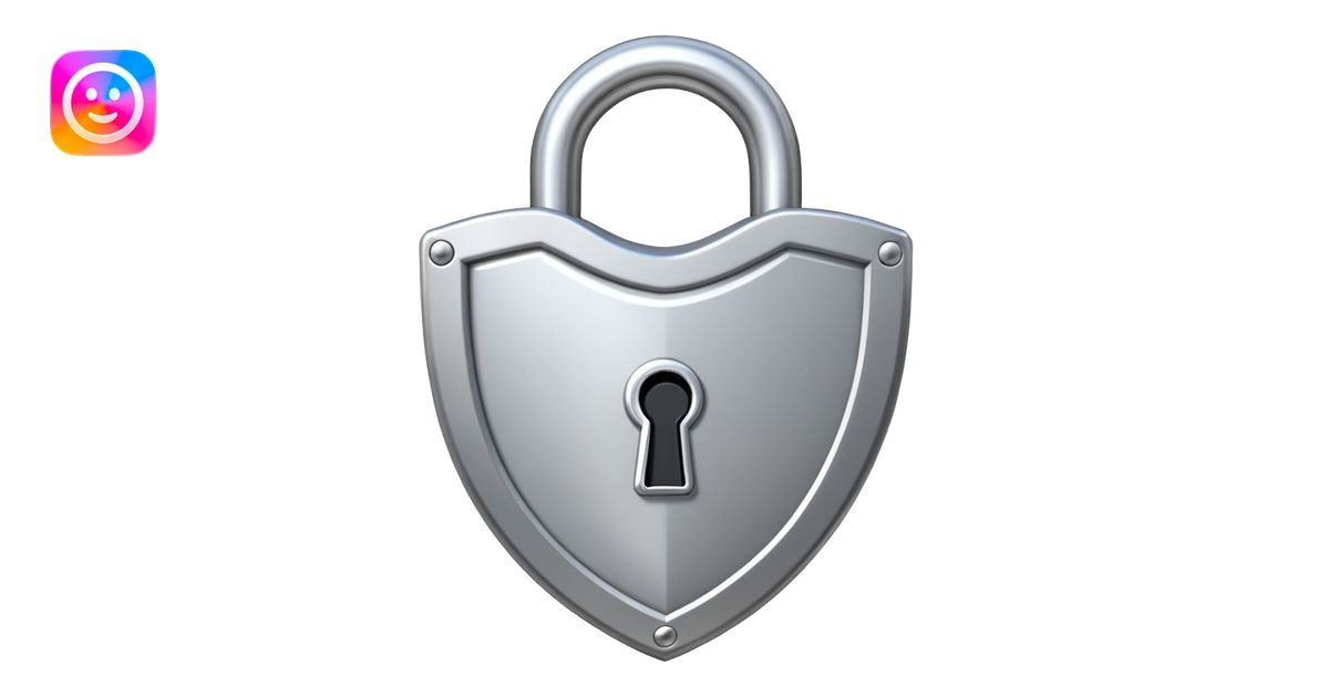 security shield with a padlock on top, cartoonish style emoji | AI ...