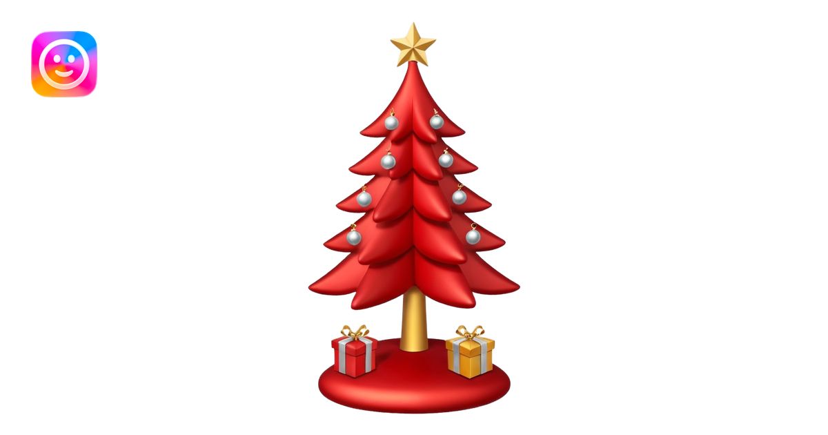 Red christmas tree emoji | AI Emoji Generator