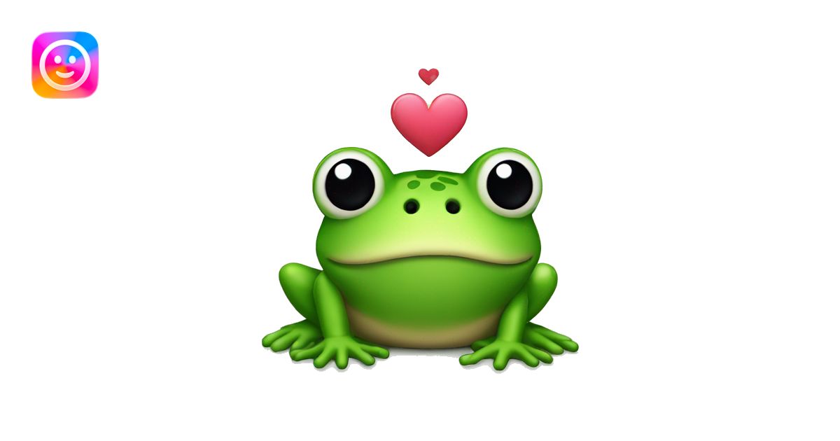 Frosch mit Herz emoji | AI Emoji Generator