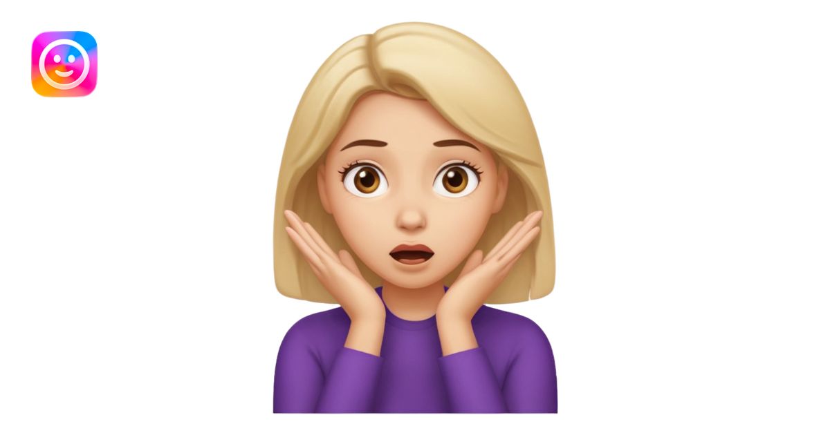 suprised angle, hands on cheeks emoji | AI Emoji Generator