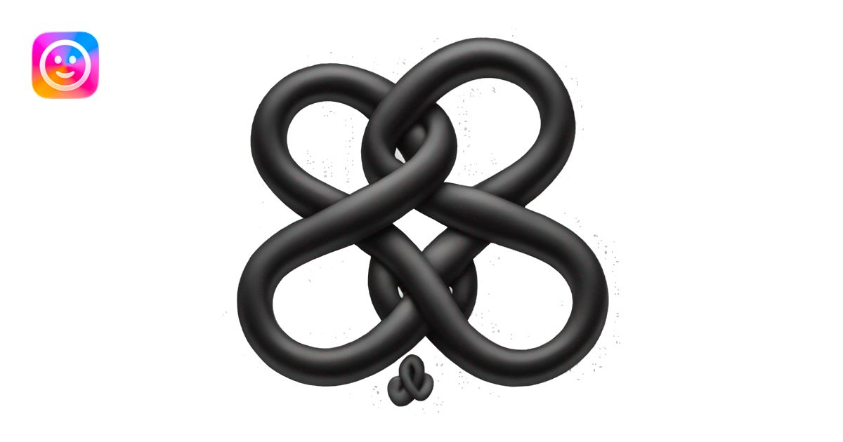 Infinity sign interlocked with a black heart emoji | AI Emoji Generator