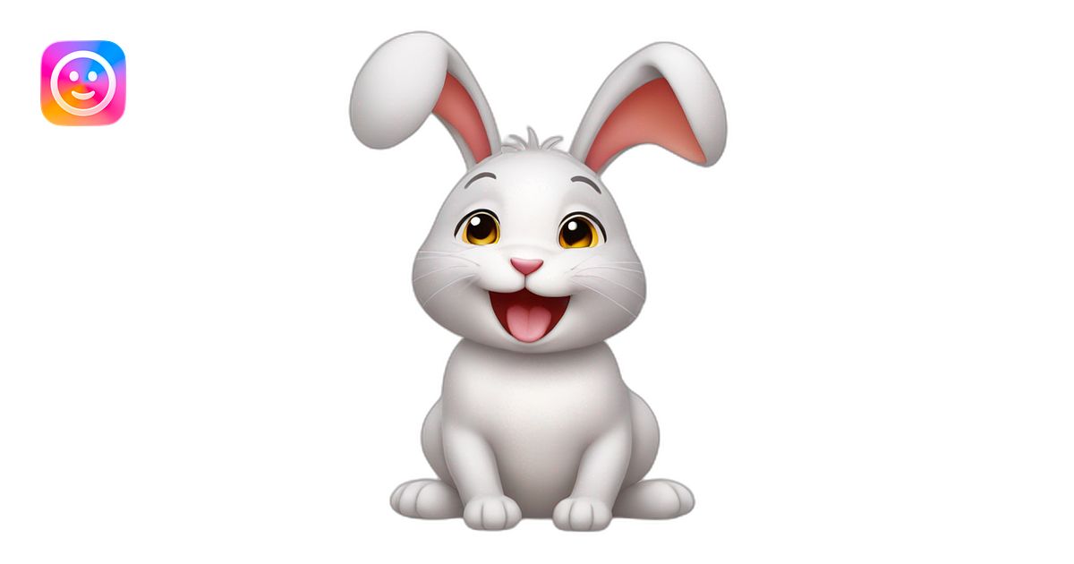Rabbit imoji given congratulations with lapping emoji | AI Emoji Generator