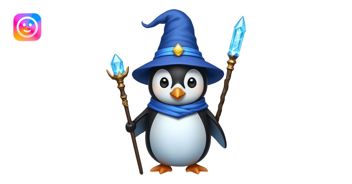 Penguin Wizard emoji | AI Emoji Generator