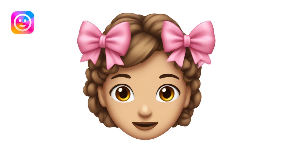 Coquette pink bow cute emoji | AI Emoji Generator