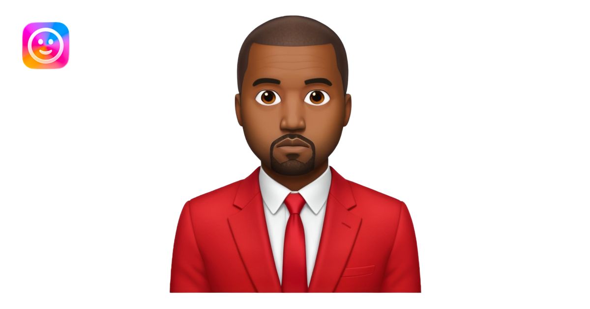 kanye west in red suit emoji | AI Emoji Generator