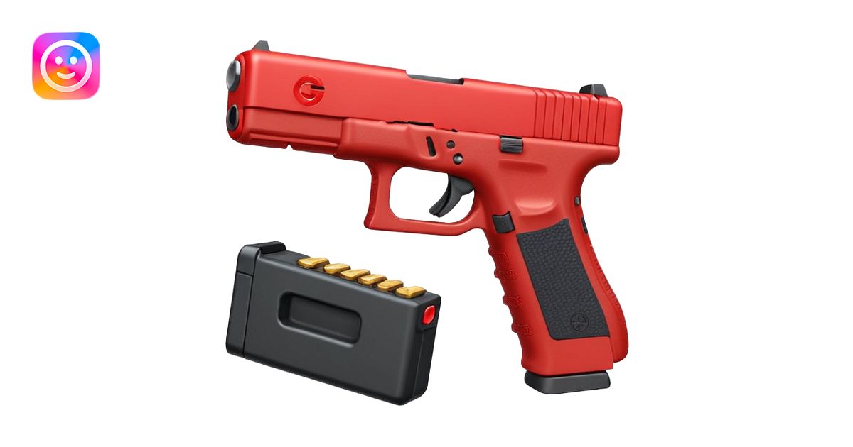 a red glock 20 with a drum mag inside of it with a red flag like people ...