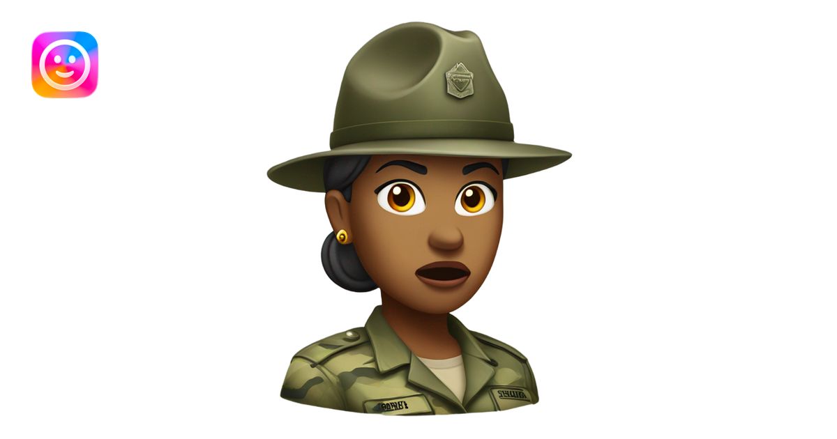 a female drill sergeant showing full torso wearing a classic sergeant ...