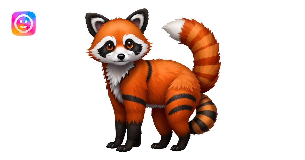 Realistic furry fuzzy scaly 4-legged quadrupedal Red-Panda-Lemur ...