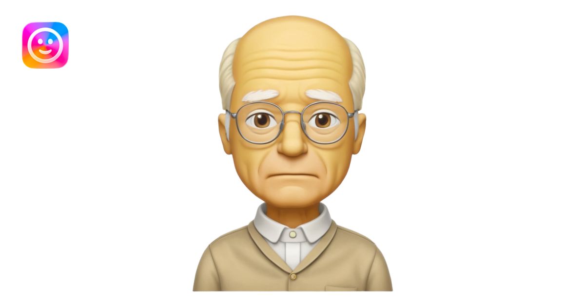 A 3D cartoon close-up of Grandpa Abe Simpson, yellow skin, bald head ...