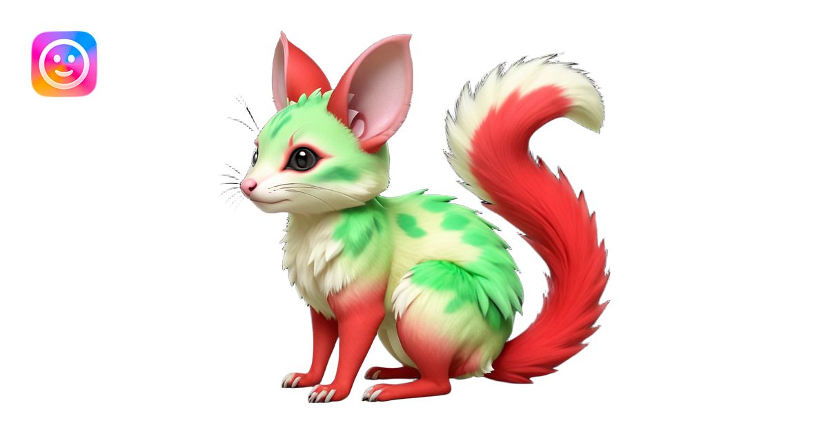 hyper-realistic neon-green-red-gradients black-pointed natural ...