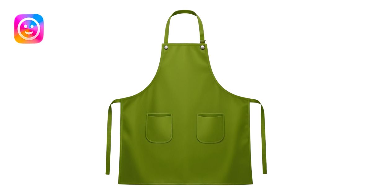 Generate an image of a green cooking apron emoji | AI Emoji Generator