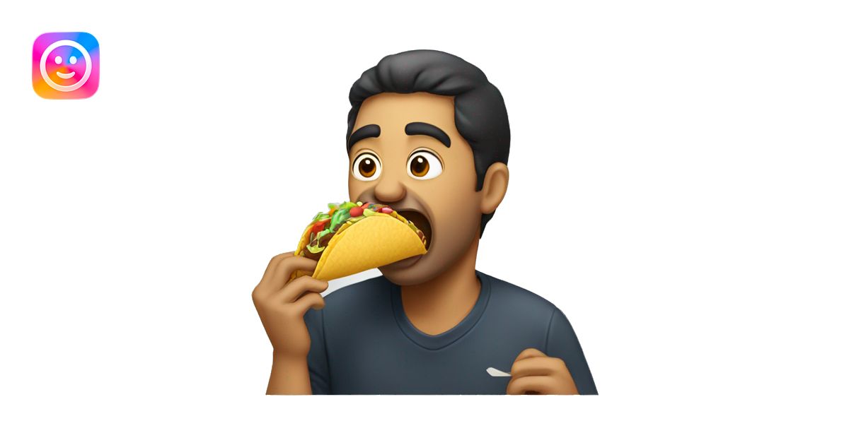 Person licking a taco emoji | AI Emoji Generator