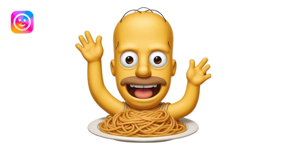 Homer Simpson spaghetti face emoji | AI Emoji Generator