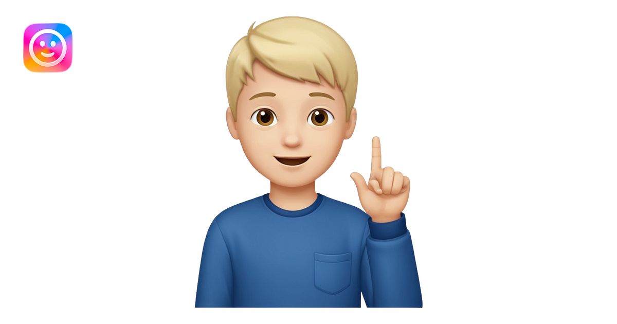 boy raising his finger talking emoji | AI Emoji Generator