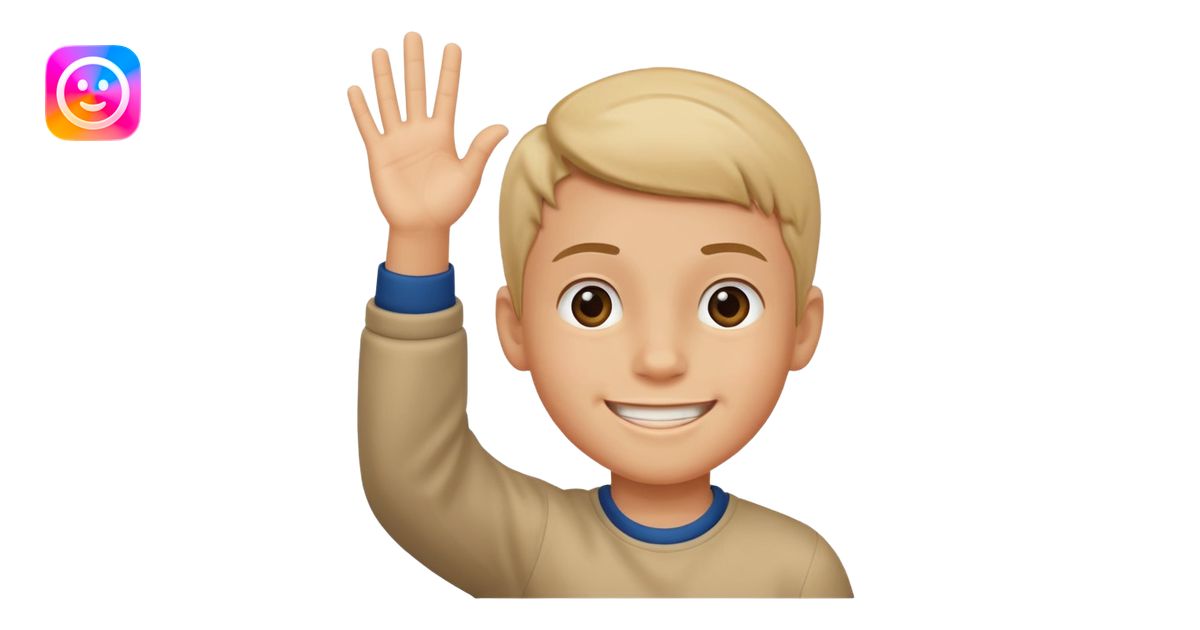 boy raising his hand emoji | AI Emoji Generator