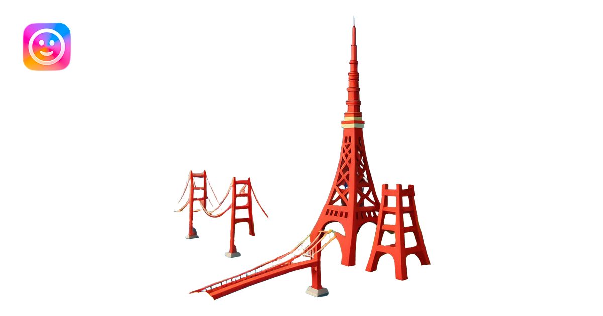 create a new city scape using Tokyo and San Francisco monuments emoji ...