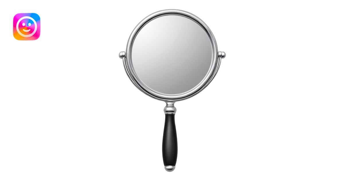 hand mirror, polished silver chrome, erotic vanity aesthetic emoji | AI ...