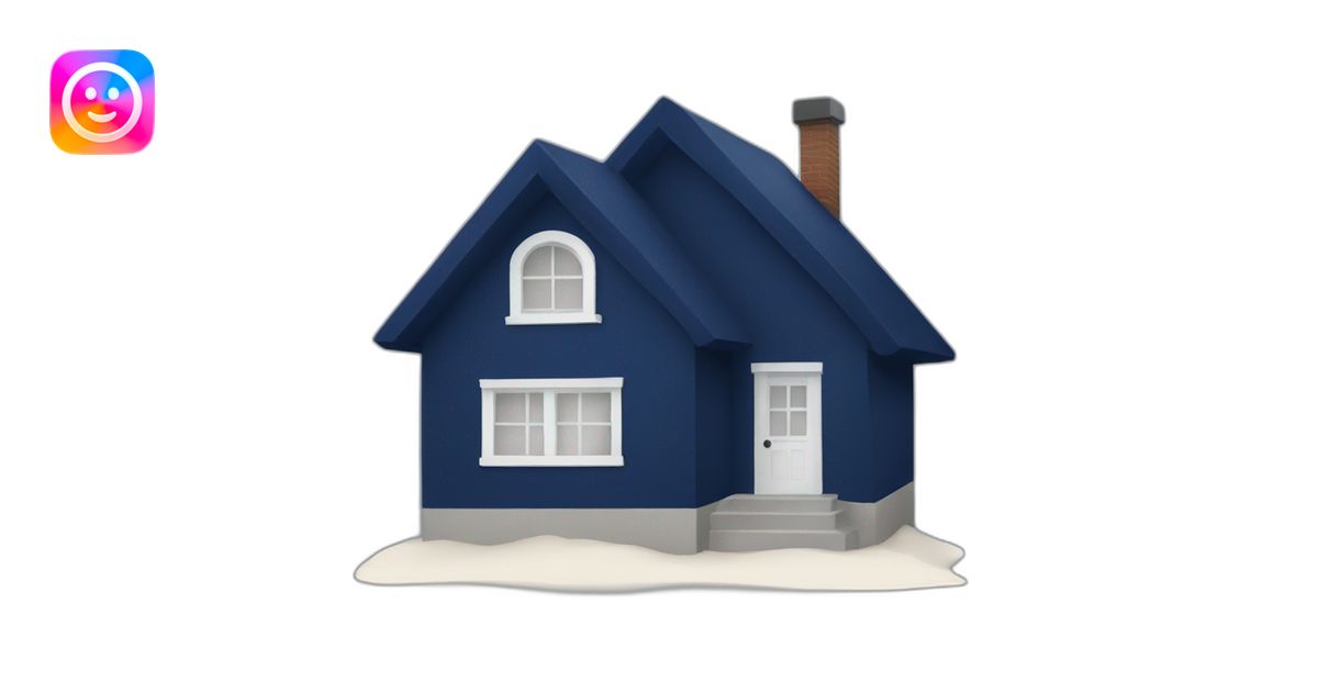 A navy abstract house emoji | AI Emoji Generator
