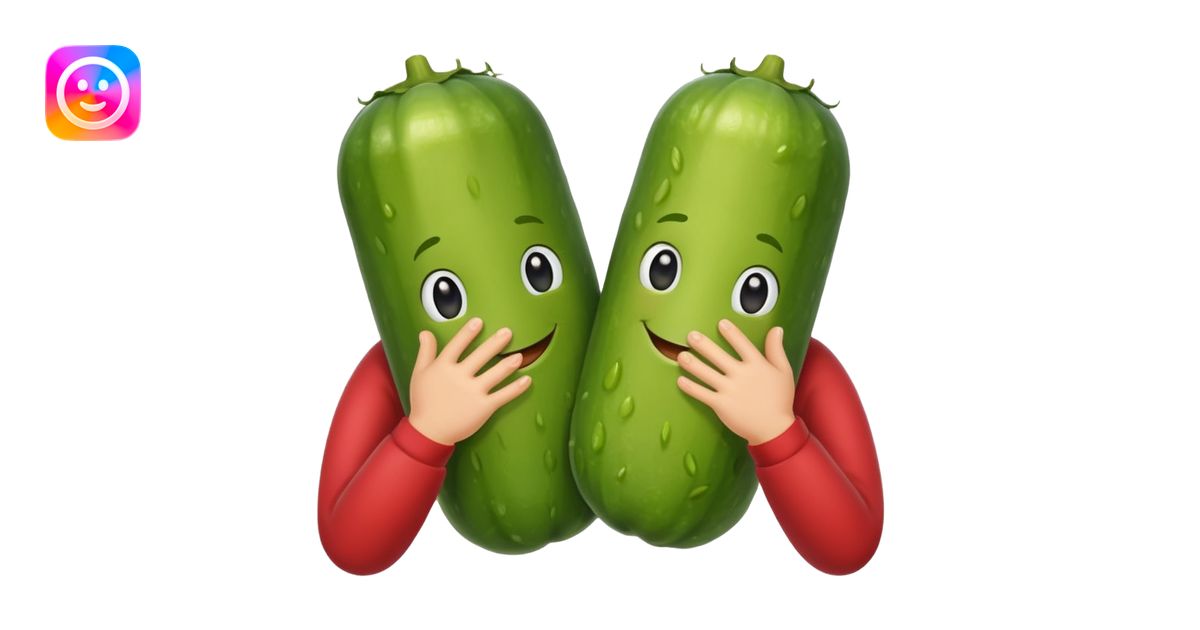 Two pickles with hands holding hands together emoji | AI Emoji Generator