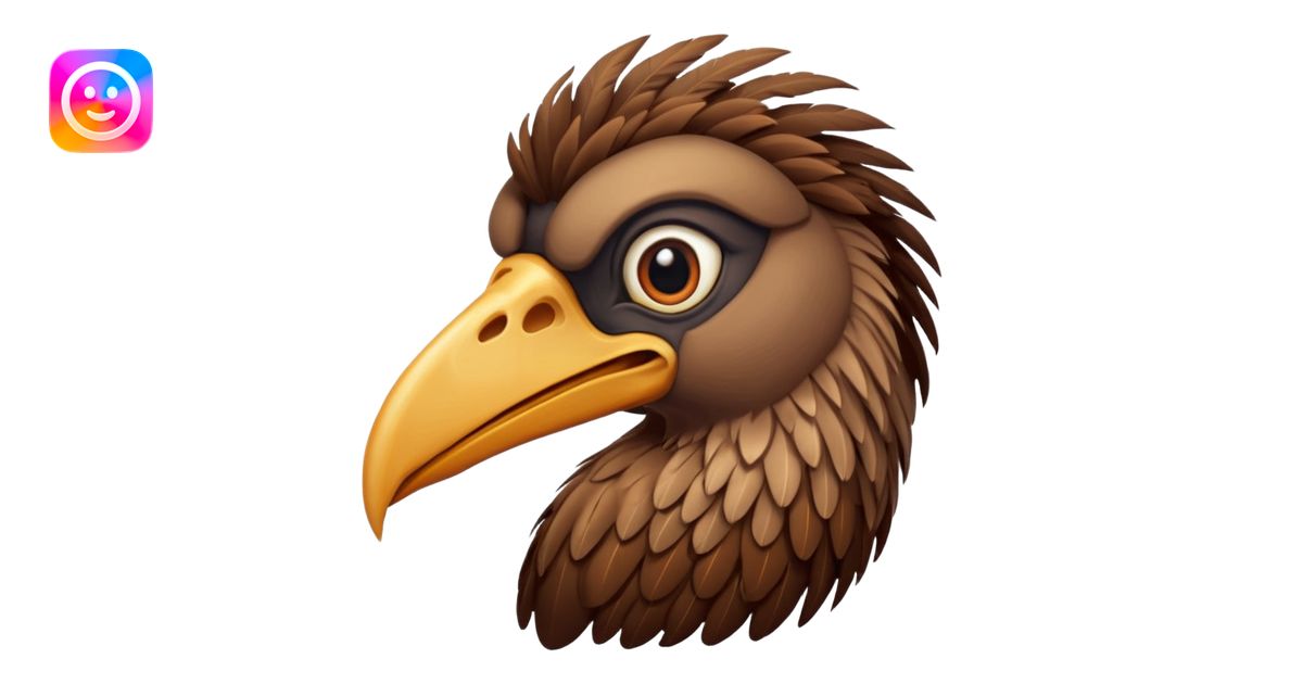 terror bird with long scary beak emoji | AI Emoji Generator