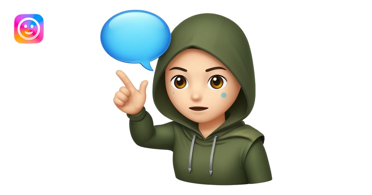 rogue character tapping invisible chat bubble emoji | AI Emoji Generator