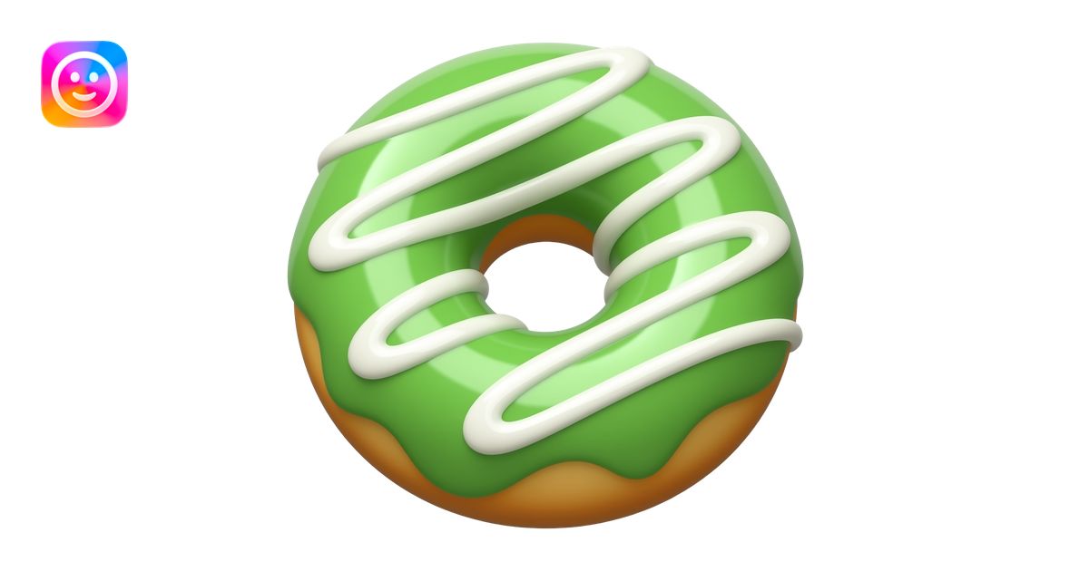 green glazed donut with white drizzle emoji | AI Emoji Generator