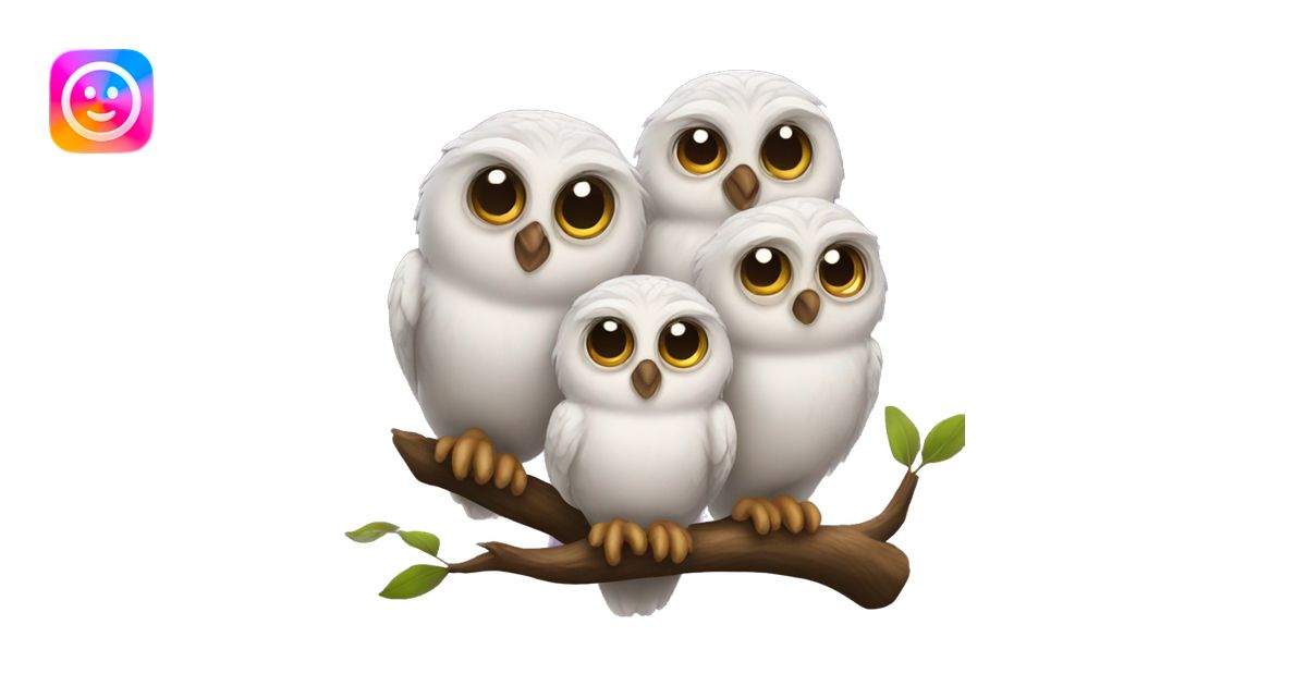 three baby owls emoji | AI Emoji Generator
