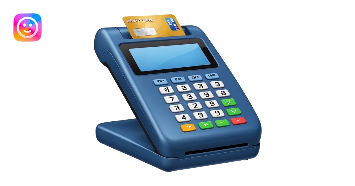 credit card blue pos terminal emoji | AI Emoji Generator