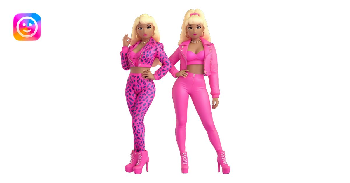 Nicki Minaj wearing pink and white leopard print Super Bass outfit with ...