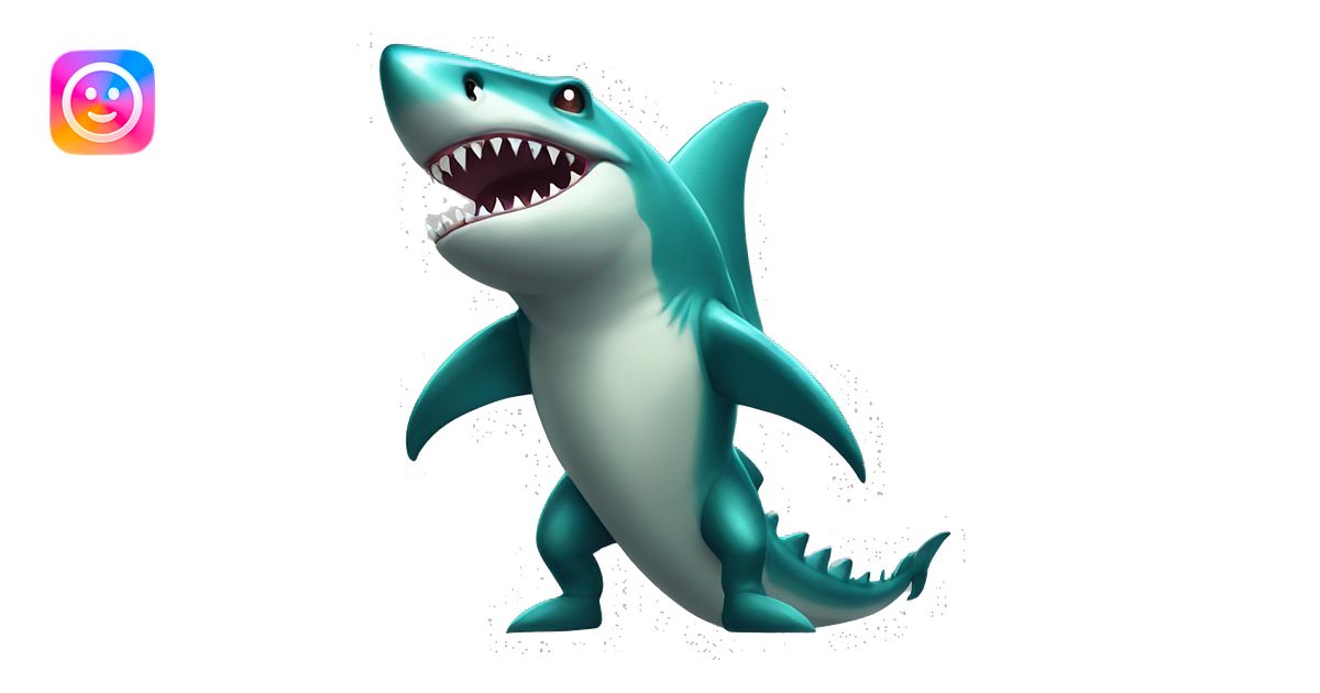 Full body edgy shiny shark-alligator emoji | AI Emoji Generator