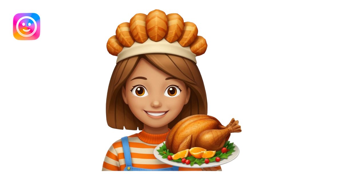 happy tan girl with an orange striped sweater and a cooked browned ...