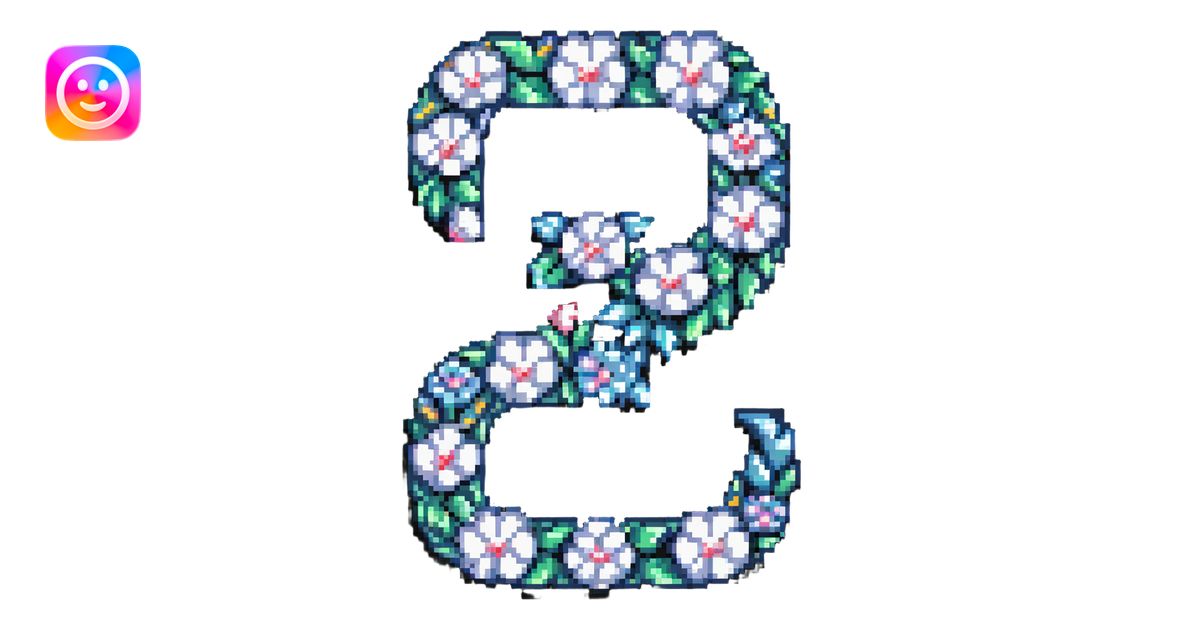 Pixel art number 6 with pearl decorations illustration | AI Emoji Generator
