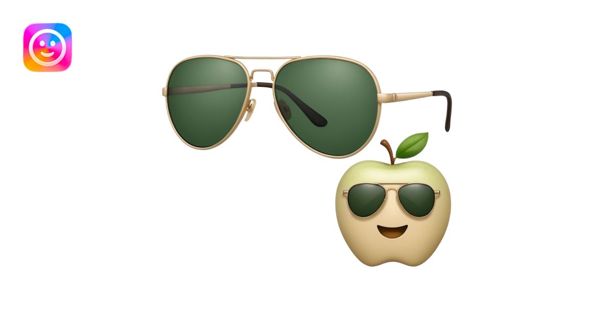 aviator sunglasses with light beige frame and dark green lenses, Apple ...